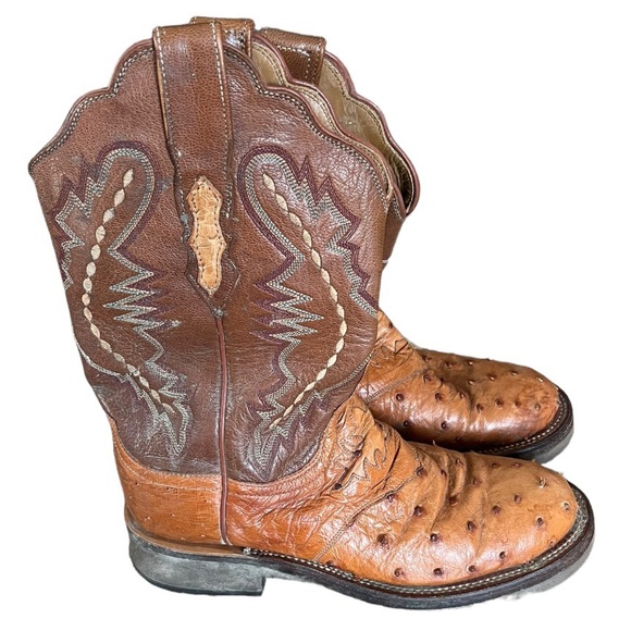 Lucchese | Shoes | Lucchese 200 Full Quill Ostrich Boots Brown Size 8 ...